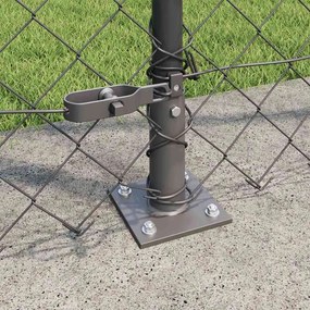 Zábradlí s betonovým základem 10 x 1,5 m Ocel potažená PVC Šedá 3351268