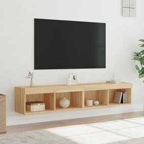 TV skříňky s LED osvětlením 2 ks dub sonoma 80 x 30 x 30 cm - Default Title