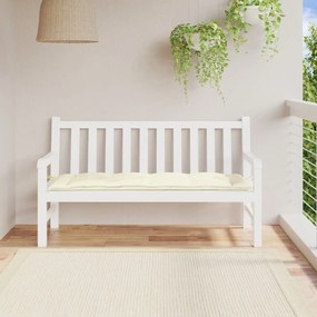 Poduška na zahradní lavici krémově bílá 150x50x7cm látka oxford 314958