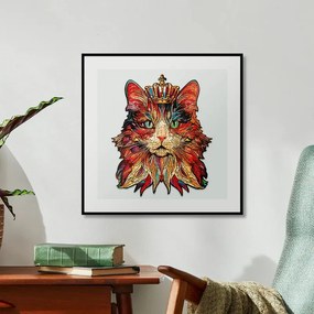 RoboTime Dřevěné puzzle Kočičí král