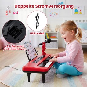 Costway 37 Klávesy Elektronické piano s mikrofonem a hudebním stojanem