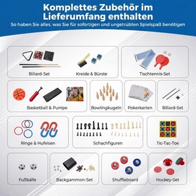 Costway 14 v 1 Herní stolní set stolní hra multifunkční se stolním