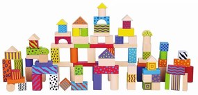Dřevěné kostky pro děti Viga Barevné 100 dílů Barva: multicolor