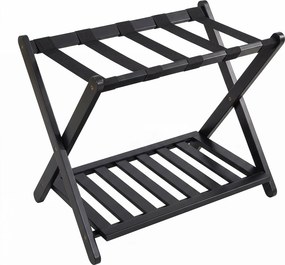 Costway Stojan na zavazadla bambusový skládací stojan na kufr – 68 × 43 × 57 cm