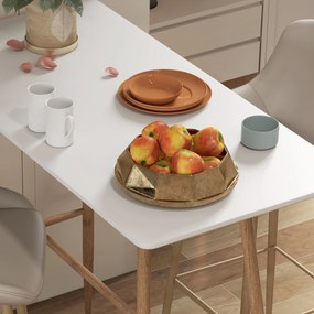 HOMCOM Obdélníkový Barový Stůl pro 4 Osoby, Vysoký Stůl s Ocelovými Nohy v Dřevěném Vzhledu, Snadná Sestava Bistro Stolu, pro Domácí Bar, Jídelnu, 12…