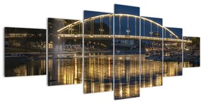 Obraz mostu s fontánou (210x100 cm)