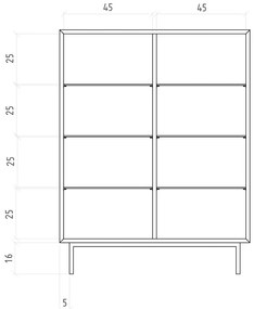 Vitrína z dubového dřeva v přírodní barvě 97x125 cm Abies – The Beds
