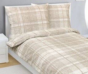 Bellatex Bavlněné povlečení Béžová,Bílá 140x220 cm, 70x90 cm