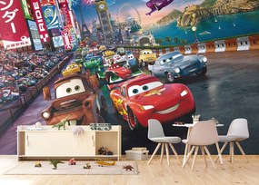 Vliesová fototapeta na zed' na Závodní Dráze, Disney Auta | 360 x 270 cm | DFTDNXXL5028