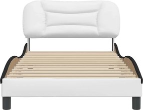 Rám postele bez matrace Hvar bílý a černý 100 x 200 cm umělá kůže 3207987