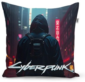 Sablio Polštář Cyberpunk 2077 Pohled do města - 50x50 cm