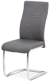AUTRONIC Jídelní židle šedá látka / chrom