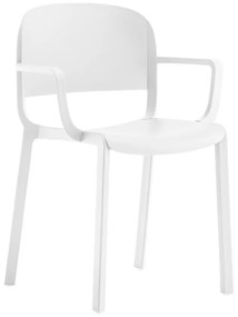 OnaDnes -20% Pedrali Bílá plastová jídelní židle Dome 265 s područkami