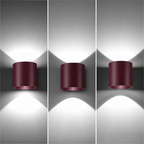 Sollux Lighting Nástěnné svítidlo ORBIS 1 bordó