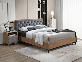 Šedá čalouněná postel DONNA VELVET 160 x 200 cm
