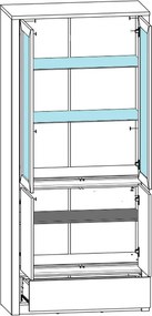 Obývací stěna s komodou MONTANA d | 6 dílů | 280 cm + 140 cm + 120x60 cm | lefkas