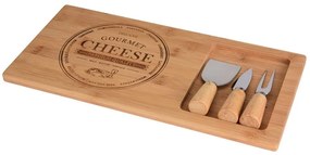 Servírovací deska s příslušenstvím Gourmet Cheese hnědá