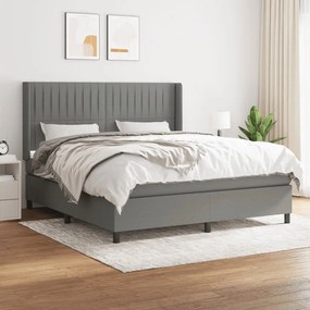 Box spring postel s matrací tmavě šedá 180x200 cm textil,  3131610