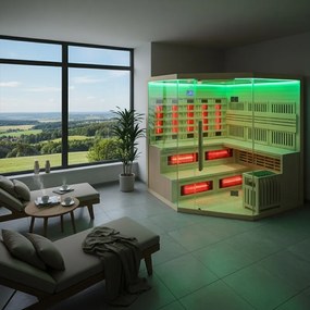 BPS-koupelny Kombinovaná sauna 2v1  - Infrasauna + finská sauna 200x200, 5-6 osob