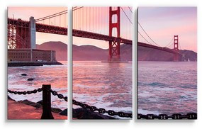 Sablio Obraz - 3-dílný Golden Gate - 120x80 cm