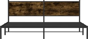 Kovový rám postele bez matrace kouřový dub 200 x 200 cm 3301350