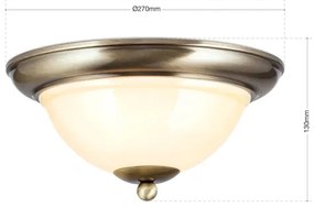 Orion DL 7-675/27-Stropní svítidlo AUSTRIAN OLD LAMP 2xE27/60W/230V bronz/béžová