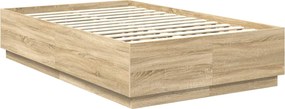 Rám postele s čelo Dub sonoma 120 x 190 cm Kompozitní dřevo 3408182