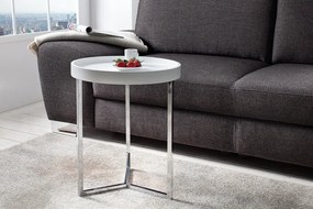 Moderní odkládací stolek s odnímatelným podnosem Modular bílý 40cm