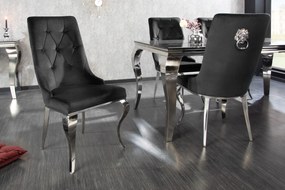 Židle Modern Barock - černý samet - stříbrný detail