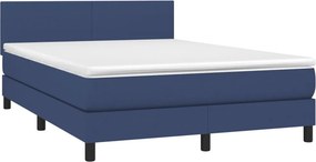 Box spring postel s matrací modrá 140x190 cm textil 3139895