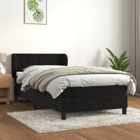 Box spring postel s matrací černá 80 x 200 cm samet,  3127459
