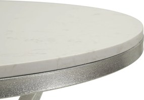 Odkládací stolek Istanbul 56 cm stříbrný/mramor