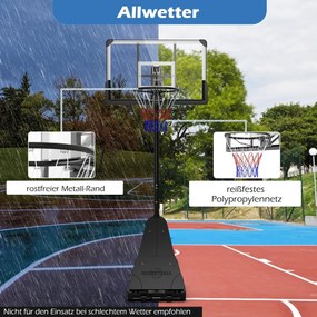 Costway Basketbalový stojan 150-305 cm výškově nastavitelný basketbalový koš