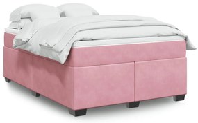 Box spring postel s matrací růžová 140x200 cm samet 3285292