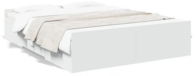 Rám postele se zásuvkami bílý 160 x 200 cm kompozitní dřevo