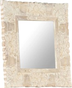 vidaXL Zrcadlo 50 x 50 cm masivní mangovníkové dřevo [321632] Barva: Bílá