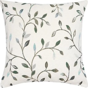 SCANquilt povlak SOFAS multi leaves bílozelená 45 x 45 cm