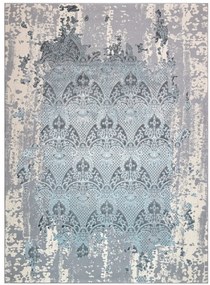 Dywany Łuszczów, Kusový koberec Core W3824 Ornament Vintage cream/grey and blue, 80x150, modrá, chodba / předsíň