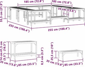vidaXL Obložení vířivky Hnědá 250 x 250 cm Masivní akátové dřevo [3334765]