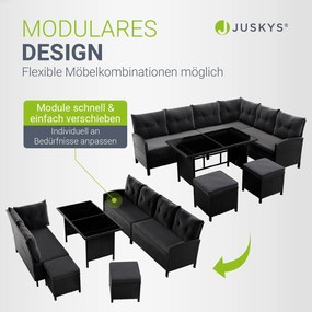 Juskys Polyratanová zahradní souprava Manacor pro 8 osob Barva: černá / šedá