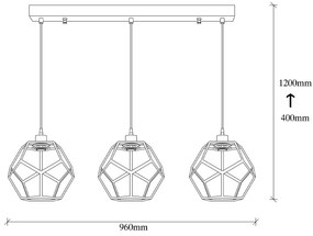 Damzaan Černý/bronzový lustr Degirmen