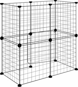 12panelová ohrádka pro zvířata s dvířky černá 70 x 35 x 70 cm ocel 3114033
