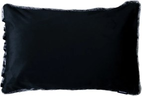 Šedý chlupatý polštář Tiara s proužky - 40*60*15cm