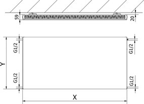Mexen Flat CF11, panelový radiátor 500 x 1200 mm, boční připojení, 819 W, černá, W411F-050-120-70