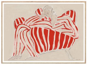 THE POSTER CLUB Autorský plakát Red Chair by Sofia Lind 50 x 70 cm, červená barva, papír
