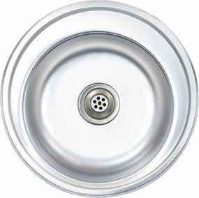 Kuchyňský dřez se sítkem a sifonem nerezová ocel 145071