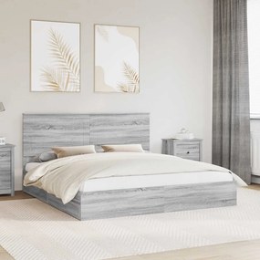 Postel s úložným prostorem se zásuvkou Šedá Sonoma 180 x 200 cm 3409529