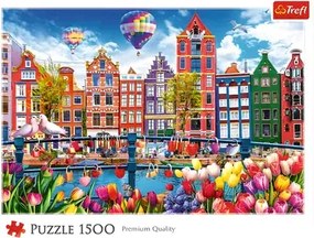 TREFL Puzzle Barevný Amsterdam / 1500 dílků / 85 x 58 cm