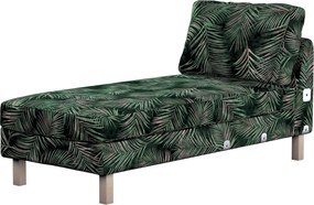 Potah na přídavný šezlong IKEA Karlstad, krátký barva zelená látka sametová, vzorované