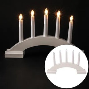 Svícen LED bílý 32x20 cm